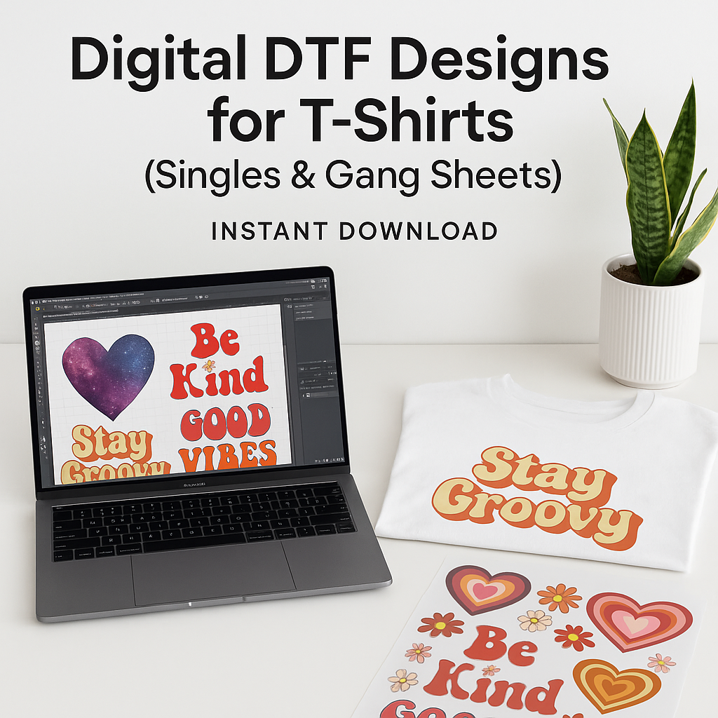 Digital DTF Designs for T-Shirts (Singles & Gang Sheets) | Instant ...